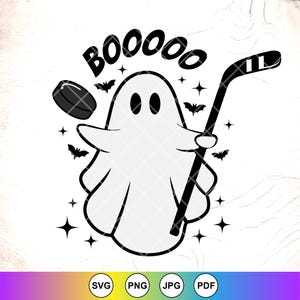 Ghost Hockey Halloween SVG: Sport Ghost Clipart,cricut Cut Files ...