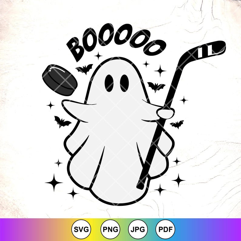 Ghost Hockey Halloween SVG: Sport Ghost Clipart,cricut Cut Files ...