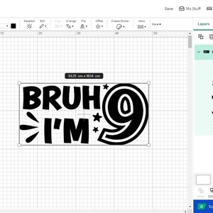 Bruh I'm 9 SVG: 9th Birthday Boy Shirt Design ,cricut Cut Files ...