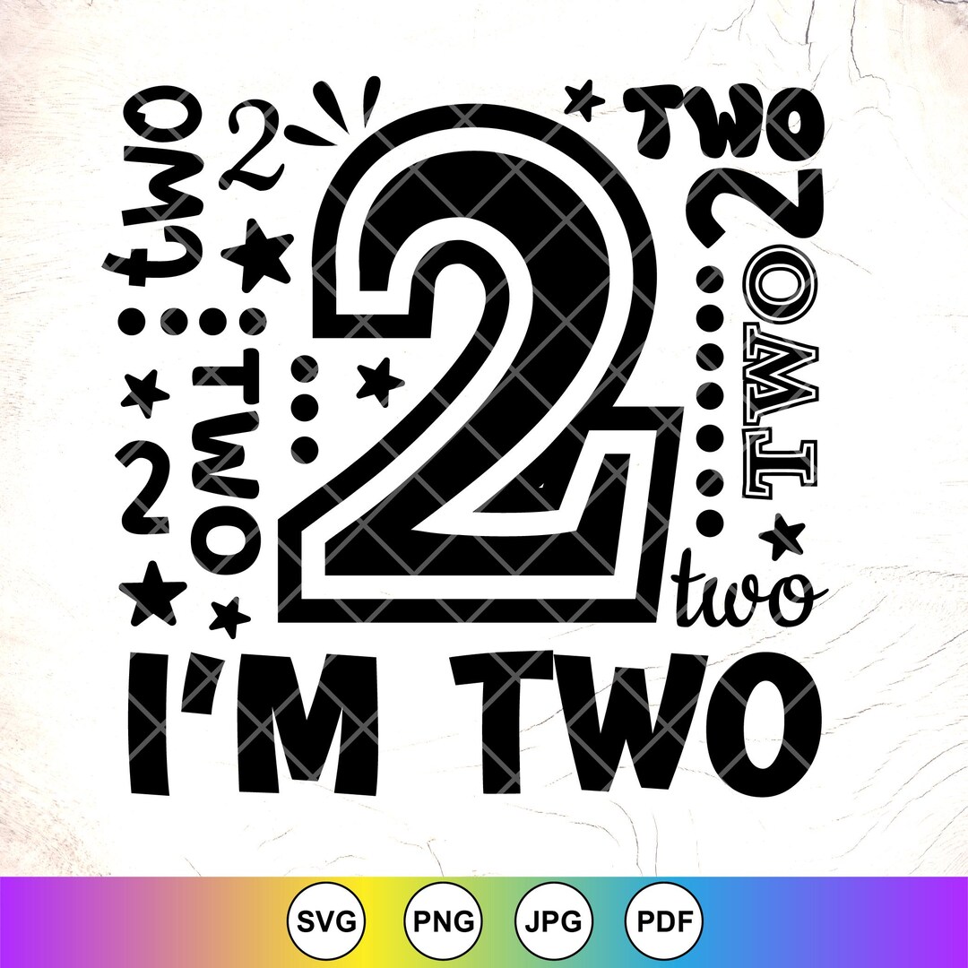 I'm Two Birthday SVG PNG, 2 Years Old SVG, Birthday Boy Girl Svg, 2nd ...