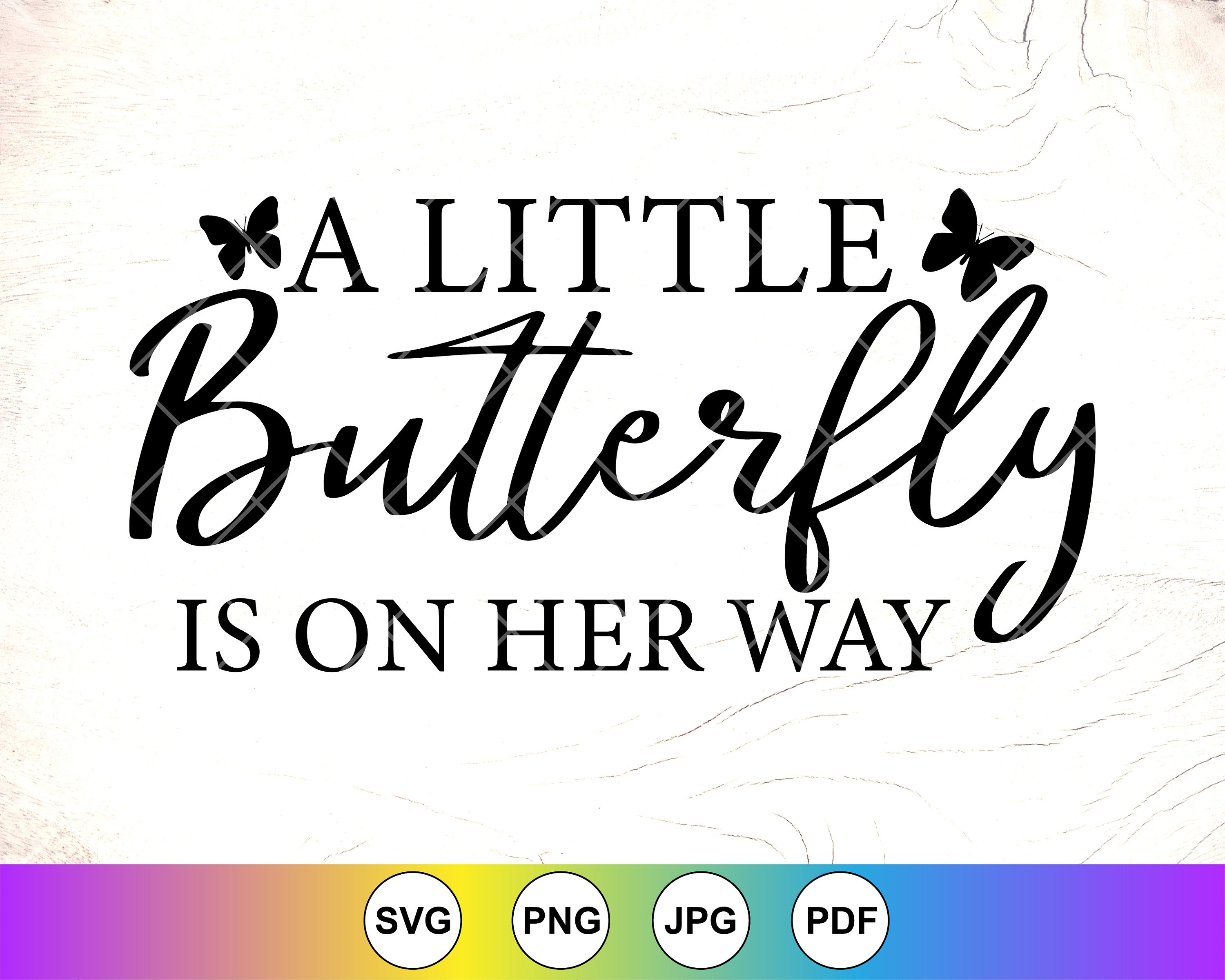 A Little Butterfly is on Her Way Svg,baby Shower Invite Clipart,girls ...