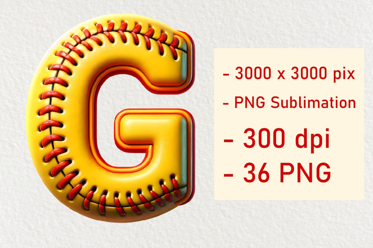 Softball Alphabet Letters Clipart PNG Sublimation,softball Letters ...