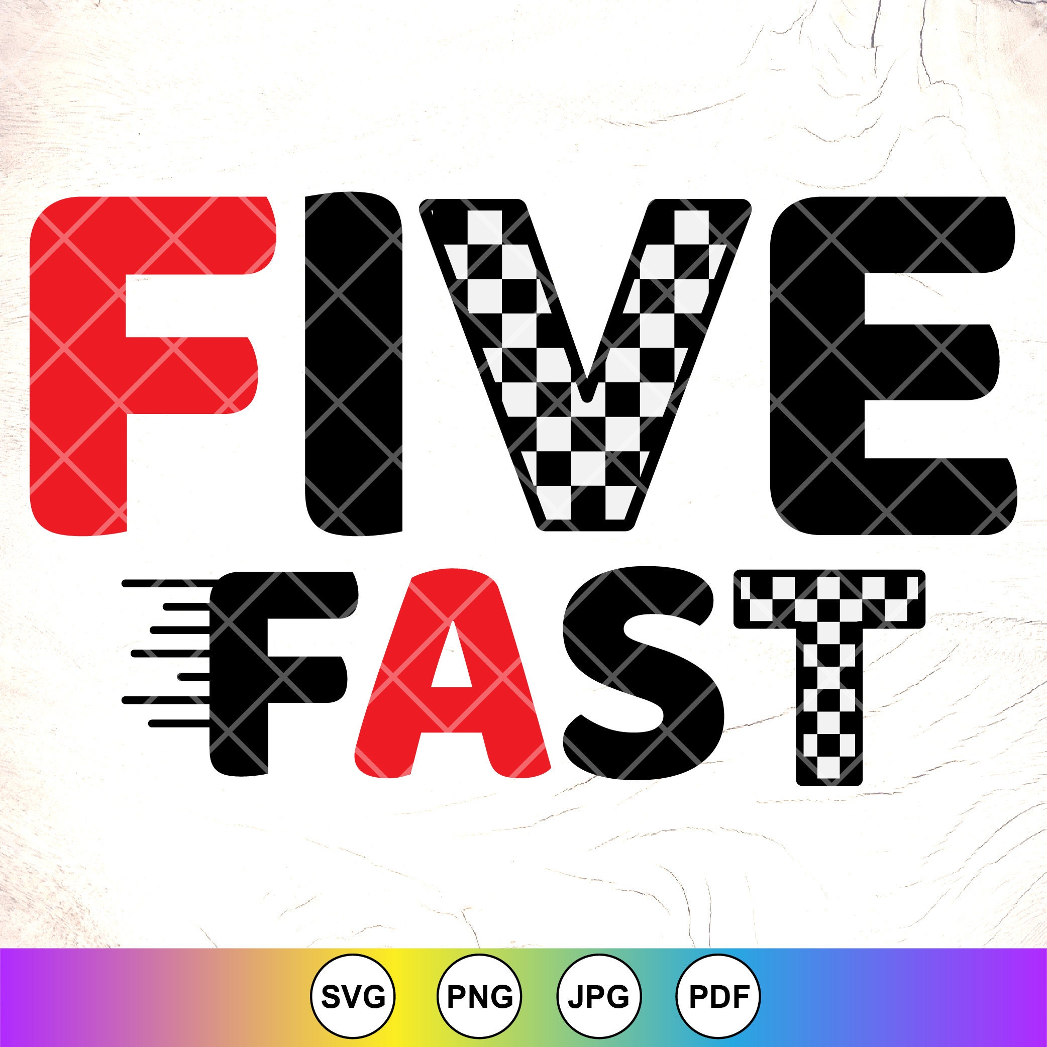 Five Fast SVG, Race 5th Birthday Svg, Boys 5th Birthday Svg,race Car ...