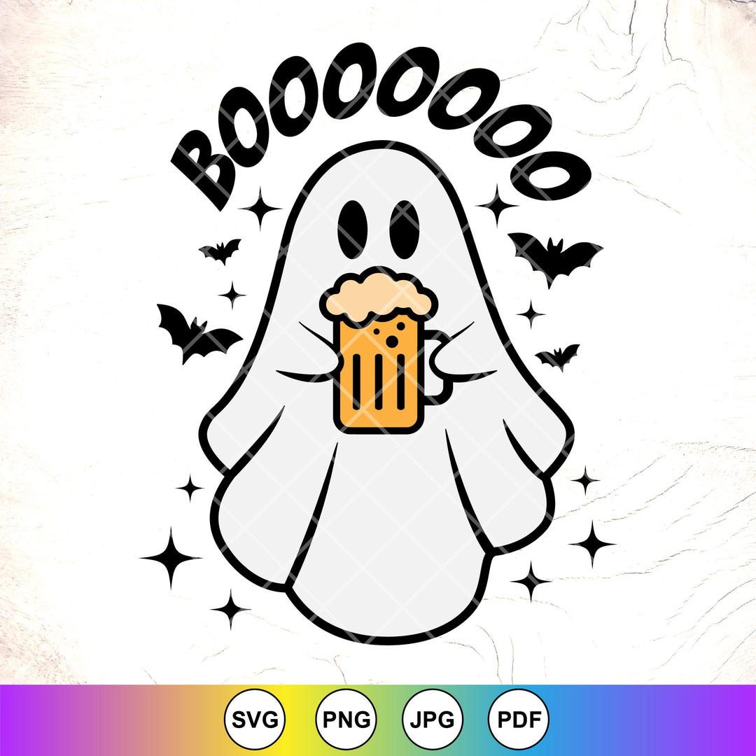 Ghost Beer SVG PNG, Halloween Beer Party Svg, Boo Beer Svg, Ghost ...