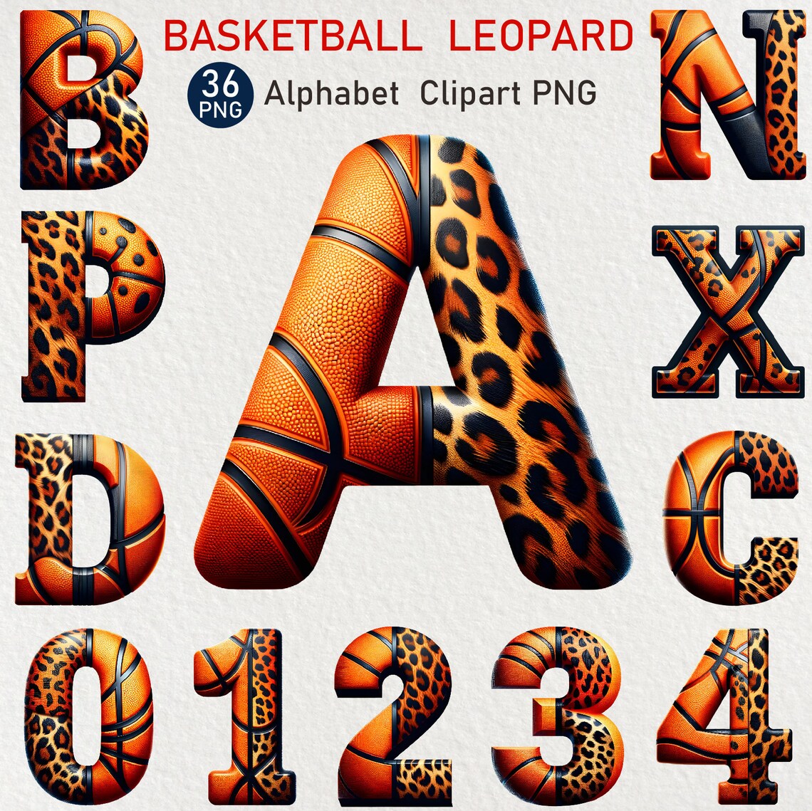 Basketball Alphabet Letters Clipart PNG Sublimation, Basketball Letters ...