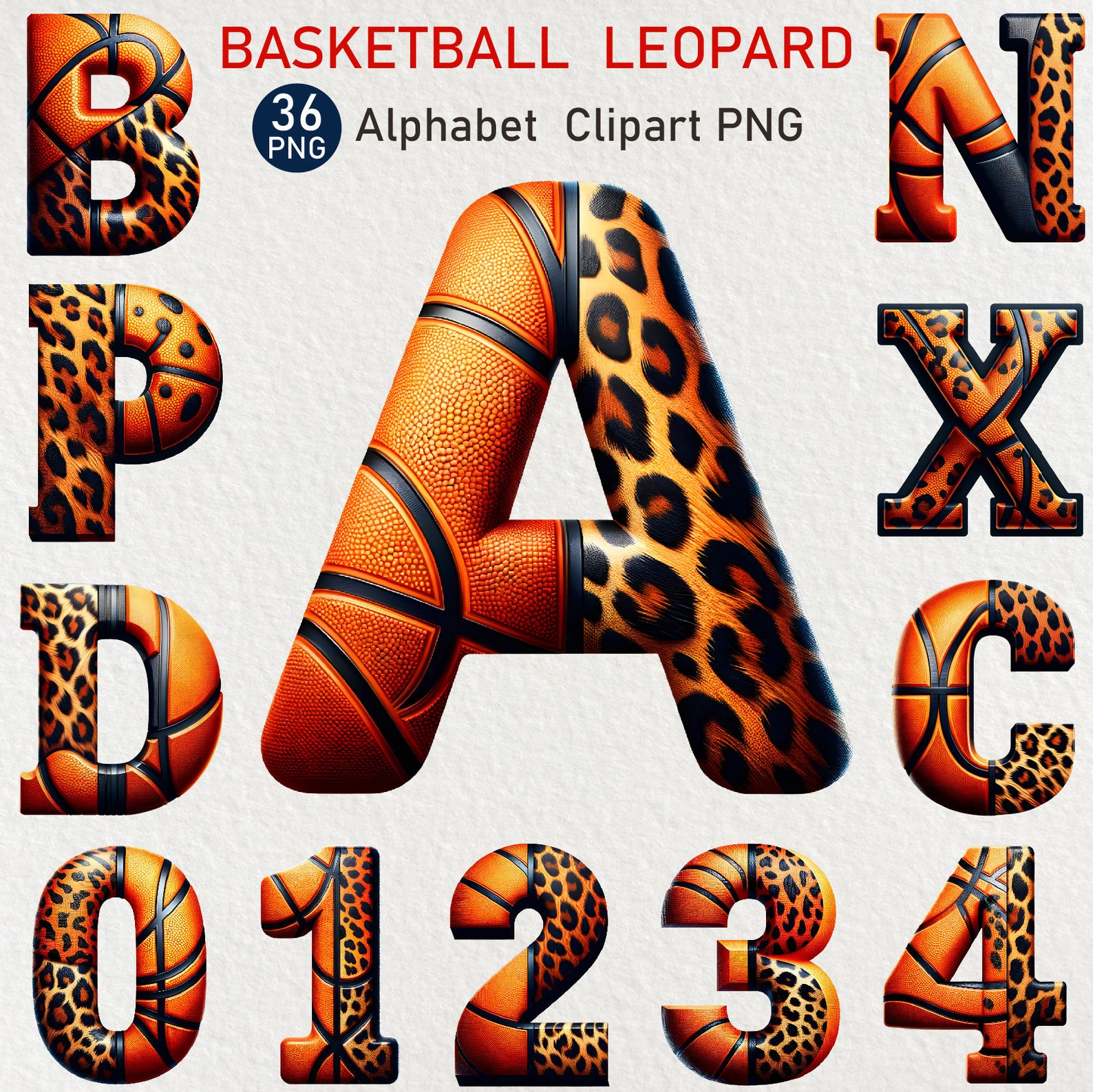 Basketball Alphabet Letters Clipart PNG Sublimation, Basketball Letters ...