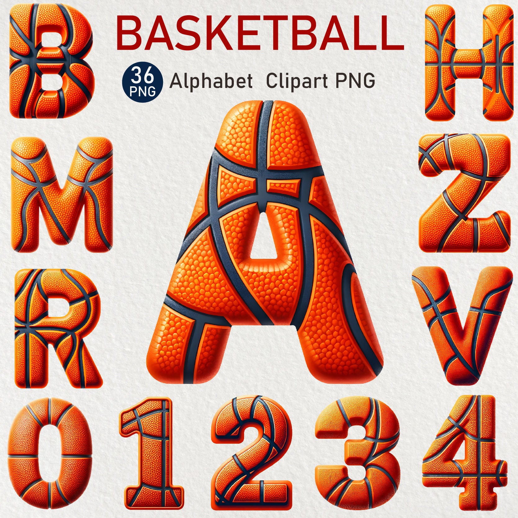 Basketball Alphabet Letters Clipart PNG Sublimation,basketball Letters ...