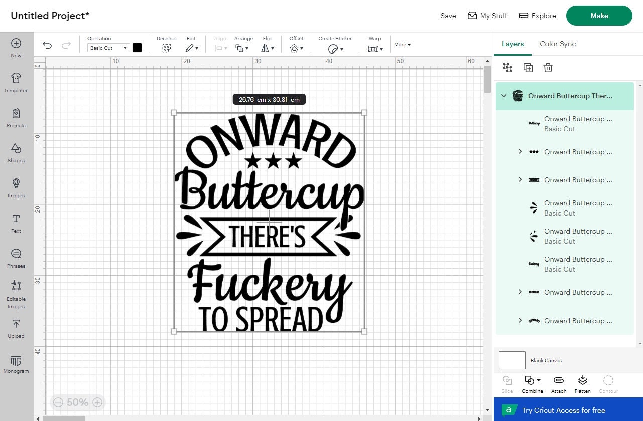 Funny Adult Sarcasm SVG: Onward Buttercup Design,cricut Cut Files ...