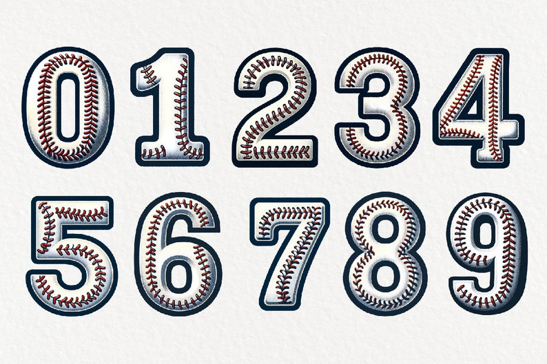 Baseball Alphabet Clipart: Sports Doodle Letters & Numbers (PNG, PDF ...