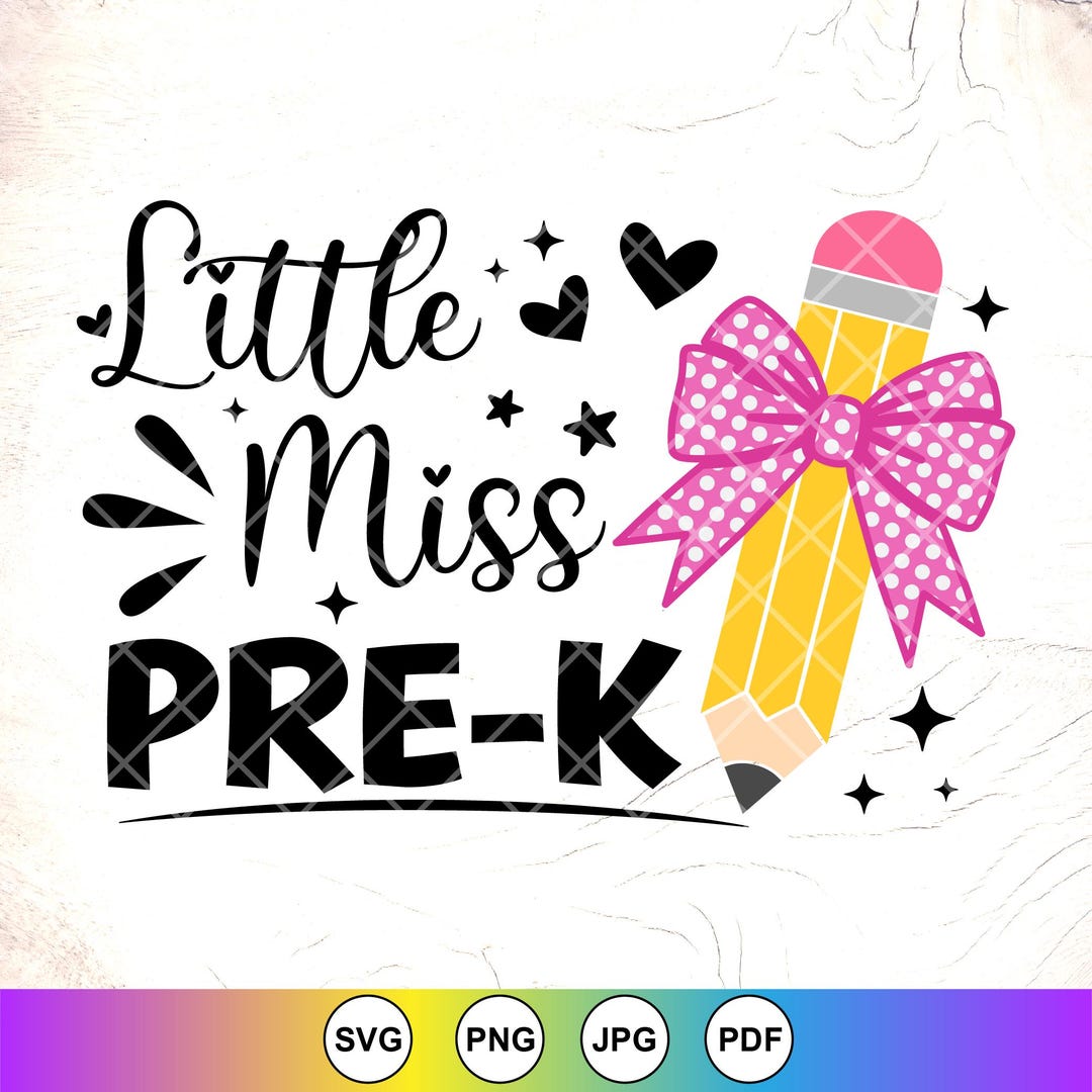 Little Miss Pre-k Svg, Back to School Svg, 1th Day of School Svg, Pre-k ...