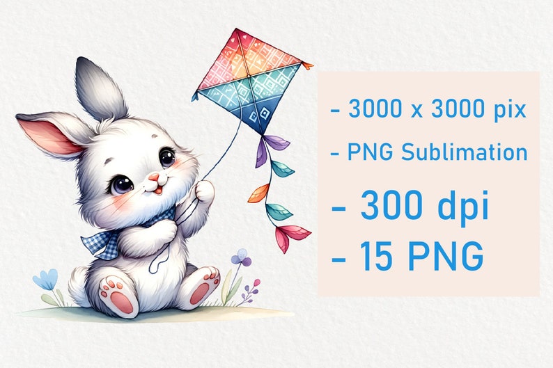 Cute Little Bunny Clipart PNG Sublimation, Cute Easter Bunny Bundle ...