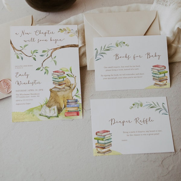 Book Themed Baby Shower Invitations - Etsy