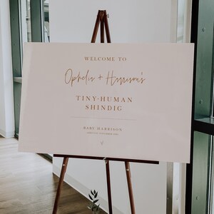 Tiny Human Shindig Welcome Sign Template, Printable Baby Shower Welcome ...
