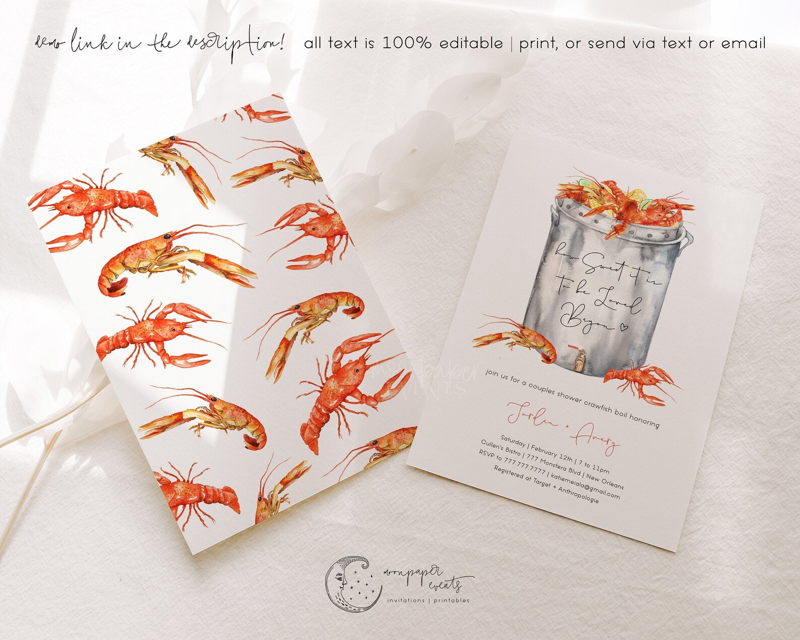 Crawfish Boil Invitation Couples Shower Wedding Diy | Etsy