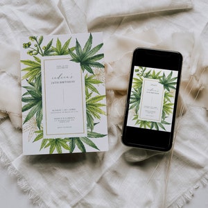 Indica 420 Birthday Invitation Cannabis Diy Editable Template - Etsy