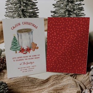 Cajun Christmas Party Invitation Template, Gumbo Invitation, Holiday ...