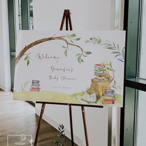 Storybook Baby Shower Welcome Sign, Library Baby Shower, Books Baby ...