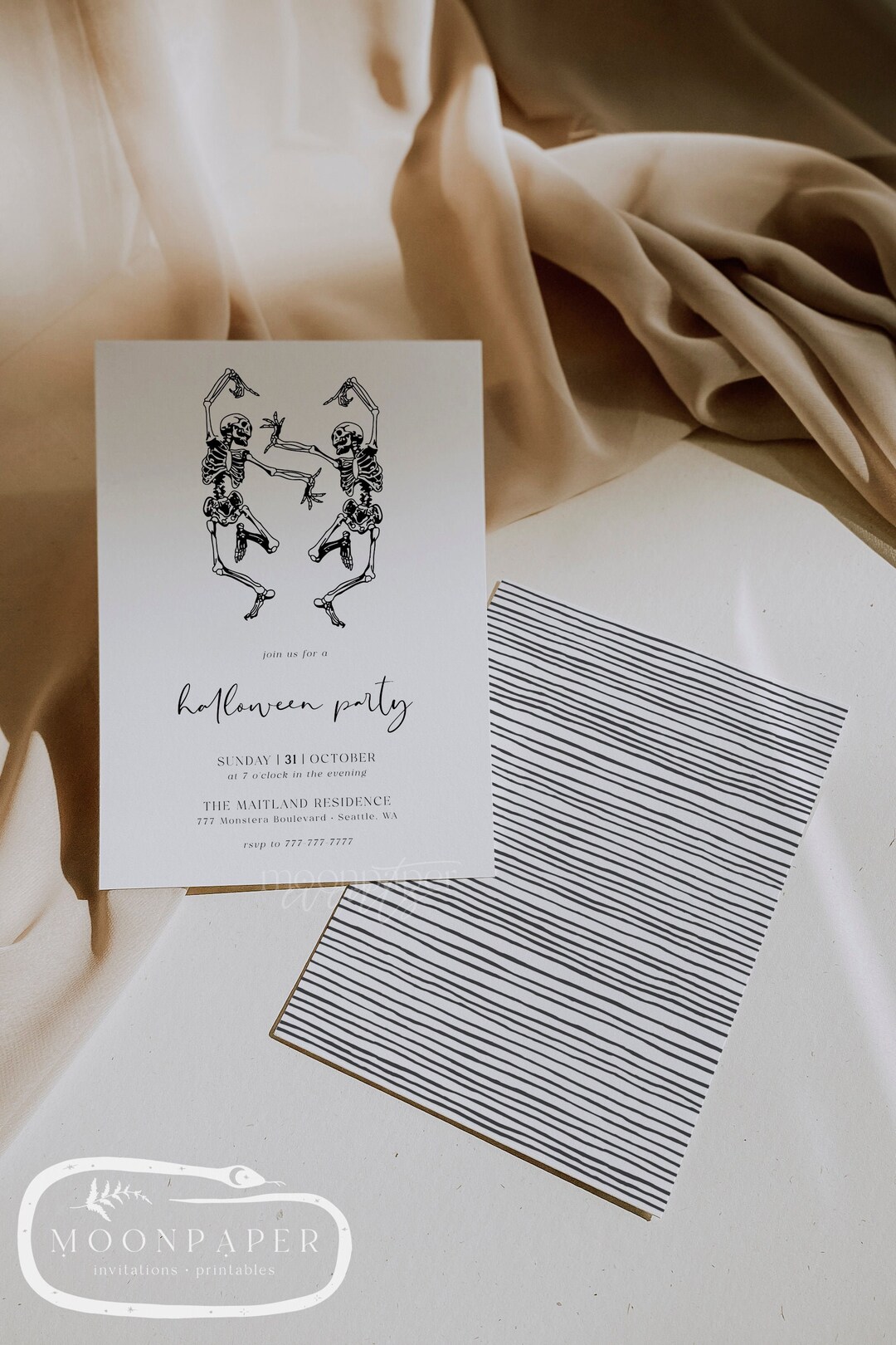Skele Dancing Skeletons Halloween Party Invitation - Etsy Australia