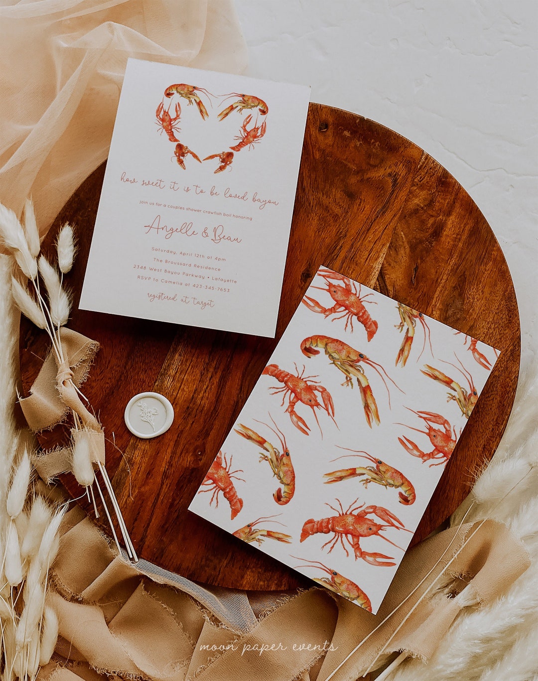 Crawfish Boil Invitation, Cajun Couples Shower Invitation, Louisiana ...