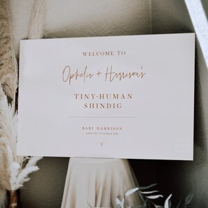 Tiny Human Shindig Welcome Sign Template, Printable Baby Shower Welcome ...