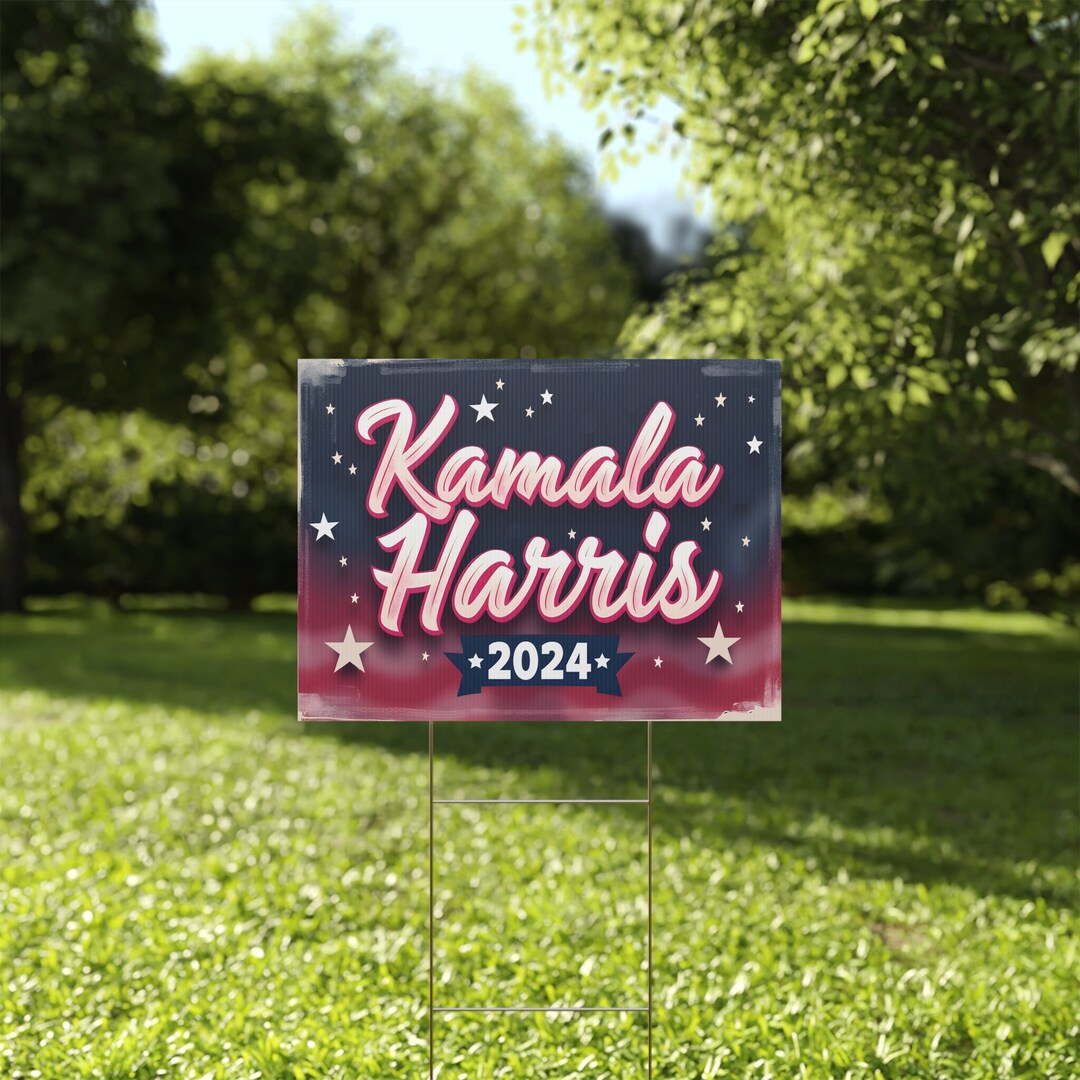 Kamala Harris 2024 Lawn Sign, Harris, Walz Plastic Sign, American Flag ...