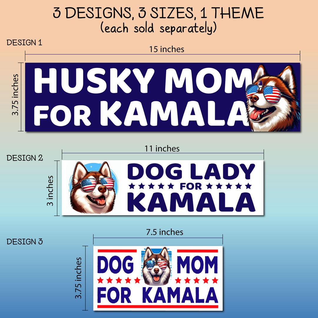 Kamala Harris and Dog Mom Bumper Stickers, Kamala Supporter Gift ...