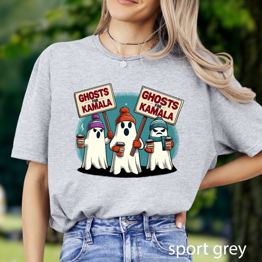 Kamala Harris T-shirt, Ghosts for Kamala, Halloween Harris Gift, Comma ...