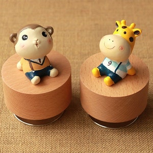 Personalized Wooden Music Box,animal Music Box, Rotating Music Box ...