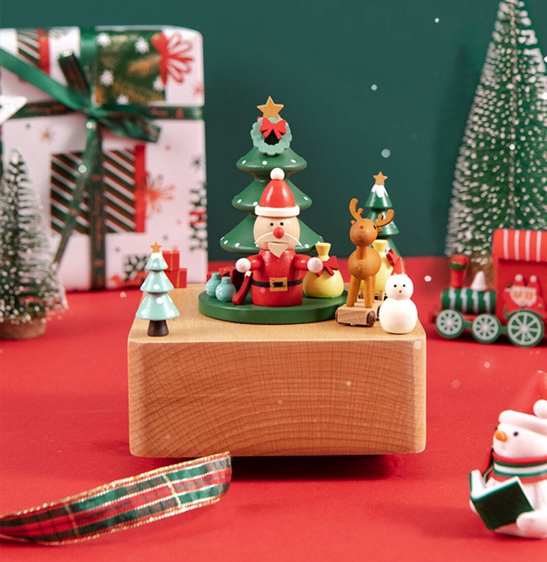 Personalized Merry Christmas Music Box,wooden Music Box,christmasland ...