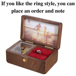Personalized Walnut Wooden Music Box: Photo Frame Jewelry Storage ...