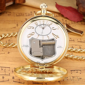 Personalized Quartz Music Pocket Watch, Creative Train Music Pocket ...