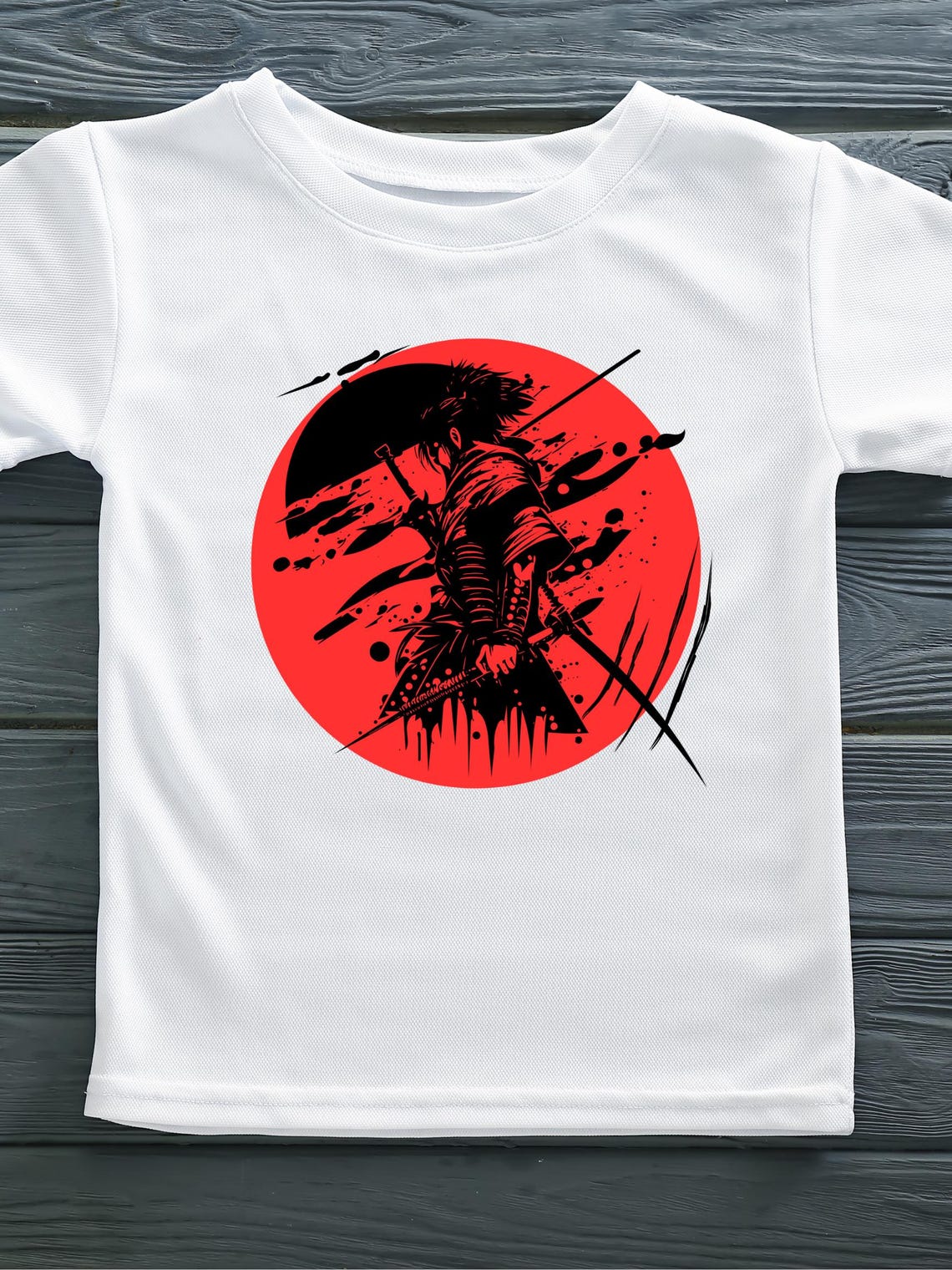Japanese Samurai Warrior Shirt, Setting Sun, Black and Red Unisex ...