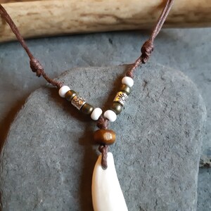 Real Coyote Tooth Pendant Tribal Style. Wolf Fang Men's Surf, Primitive ...
