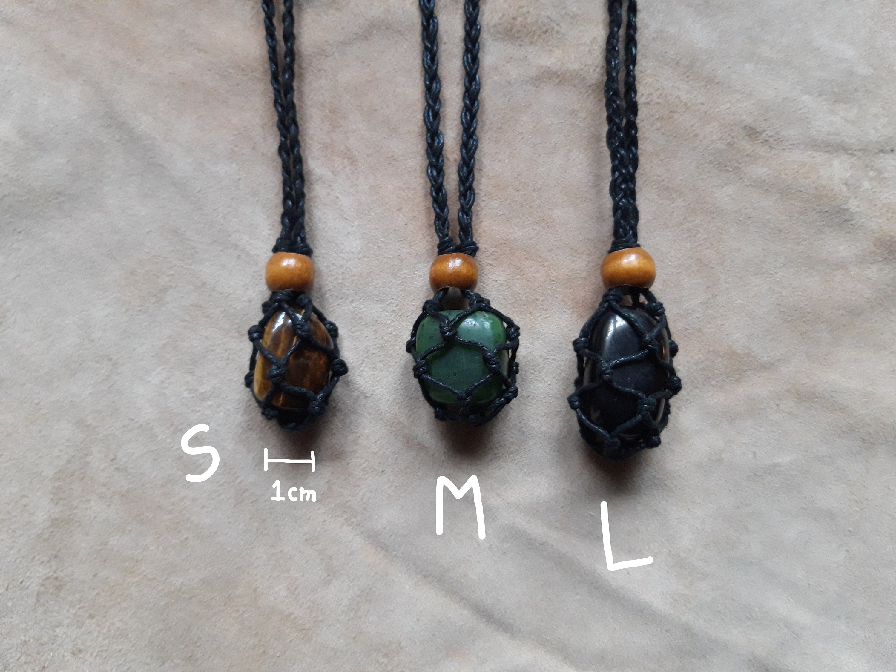 Crystal Net Necklace Black Macrame Necklace to Carry Crystals - Etsy