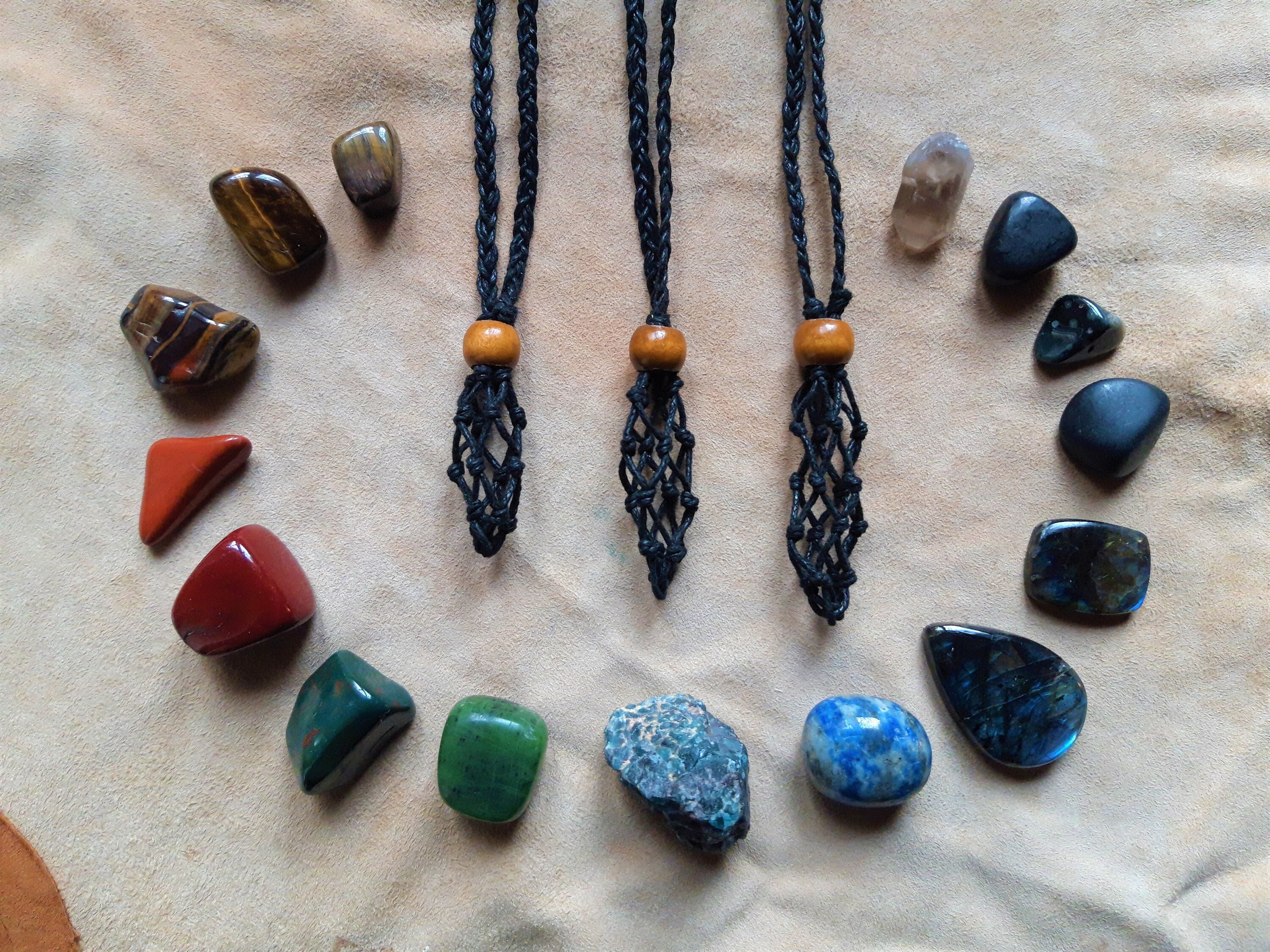 Crystal Net Necklace Black Macrame Necklace to Carry Crystals - Etsy