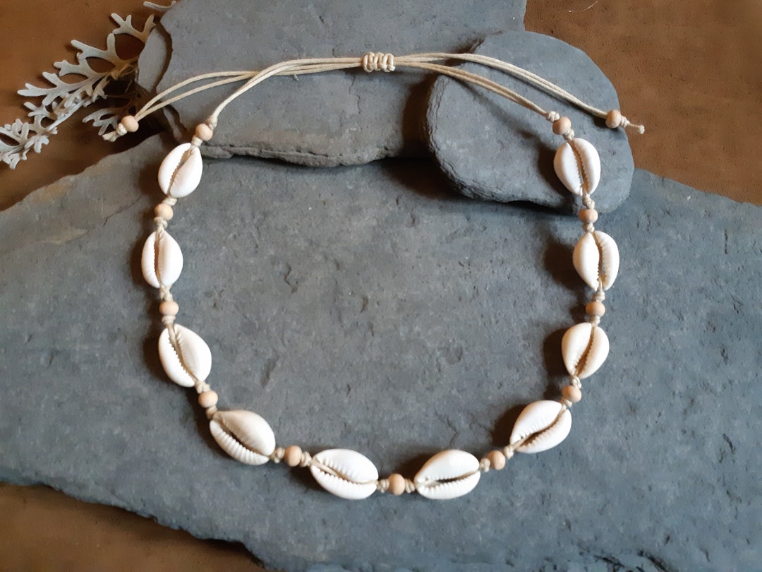 Cowrie Shell Choker Necklace With Large Shells. Surf Jewelry for Men ...