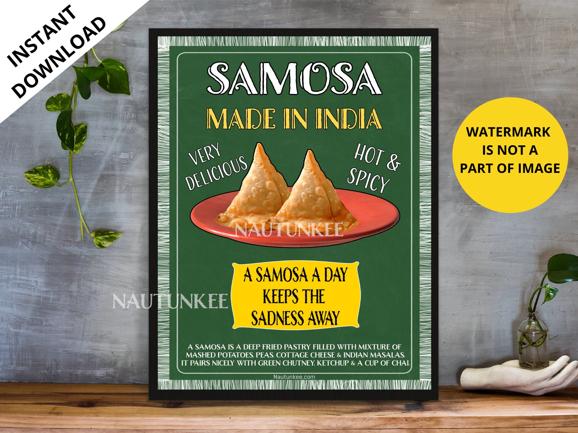 Samosa Poster Printable Indian Food Art Shop Decor Indian - Etsy Denmark