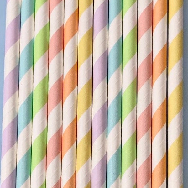 Pastel Color Straws - Etsy