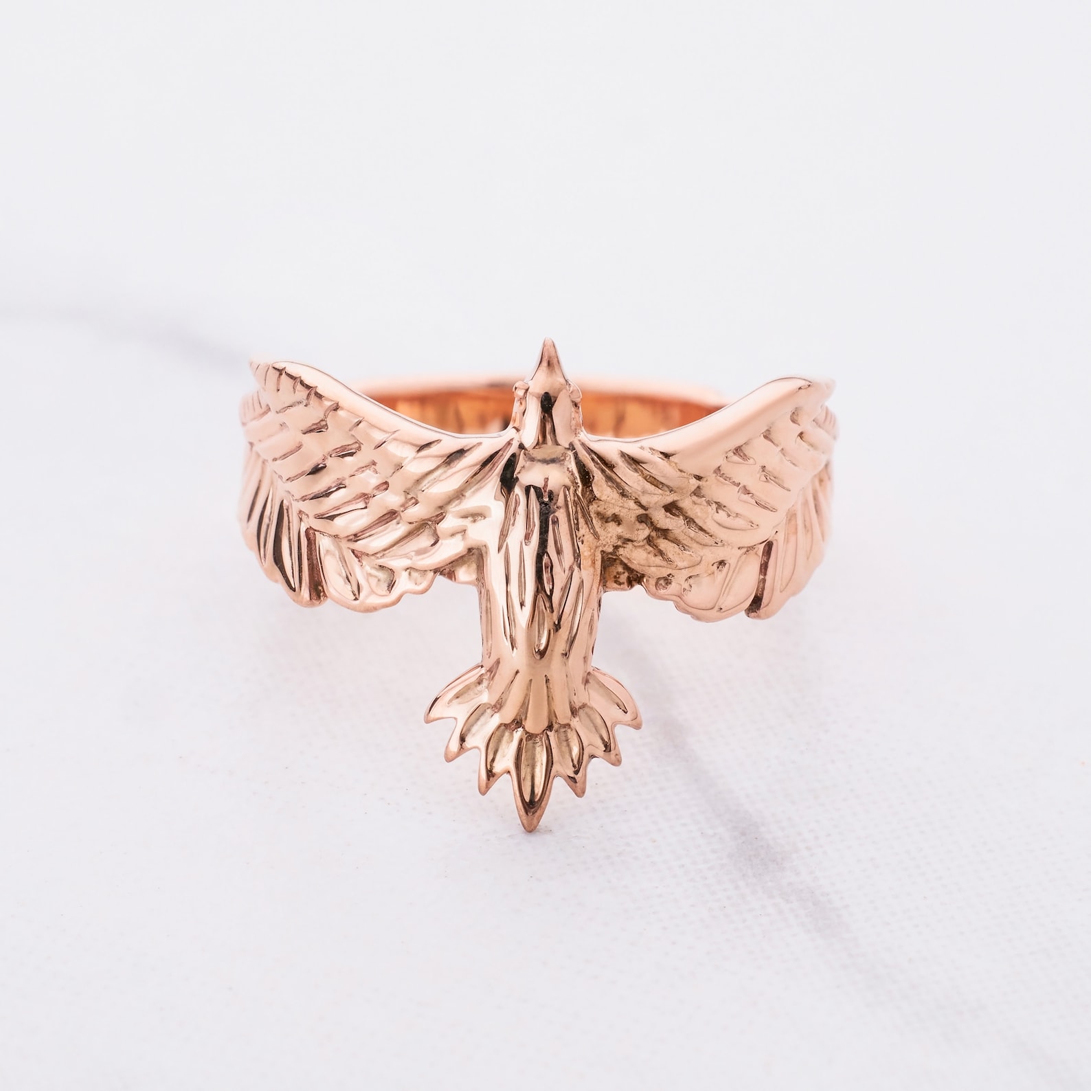 Raven Ring Sterling Silver Rose Gold Viking Raven Flying Bird Ring ...