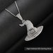 Iced Out Witch Hat Pendant Necklace Gothic Halloween Jewelry Wizard Hat ...