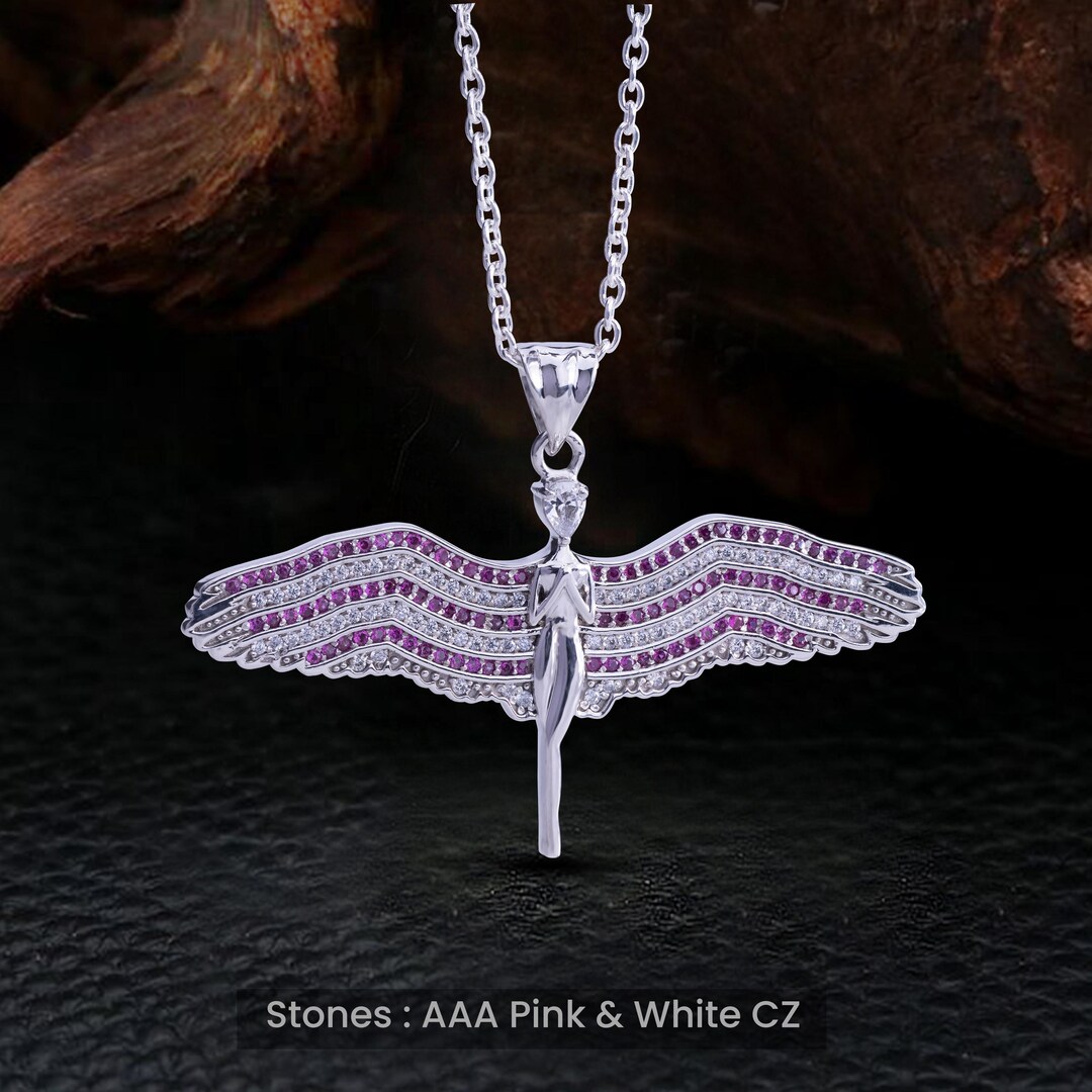 Guardian Angel Necklace for Girls Women, 925 Sterling Silver Archangel ...