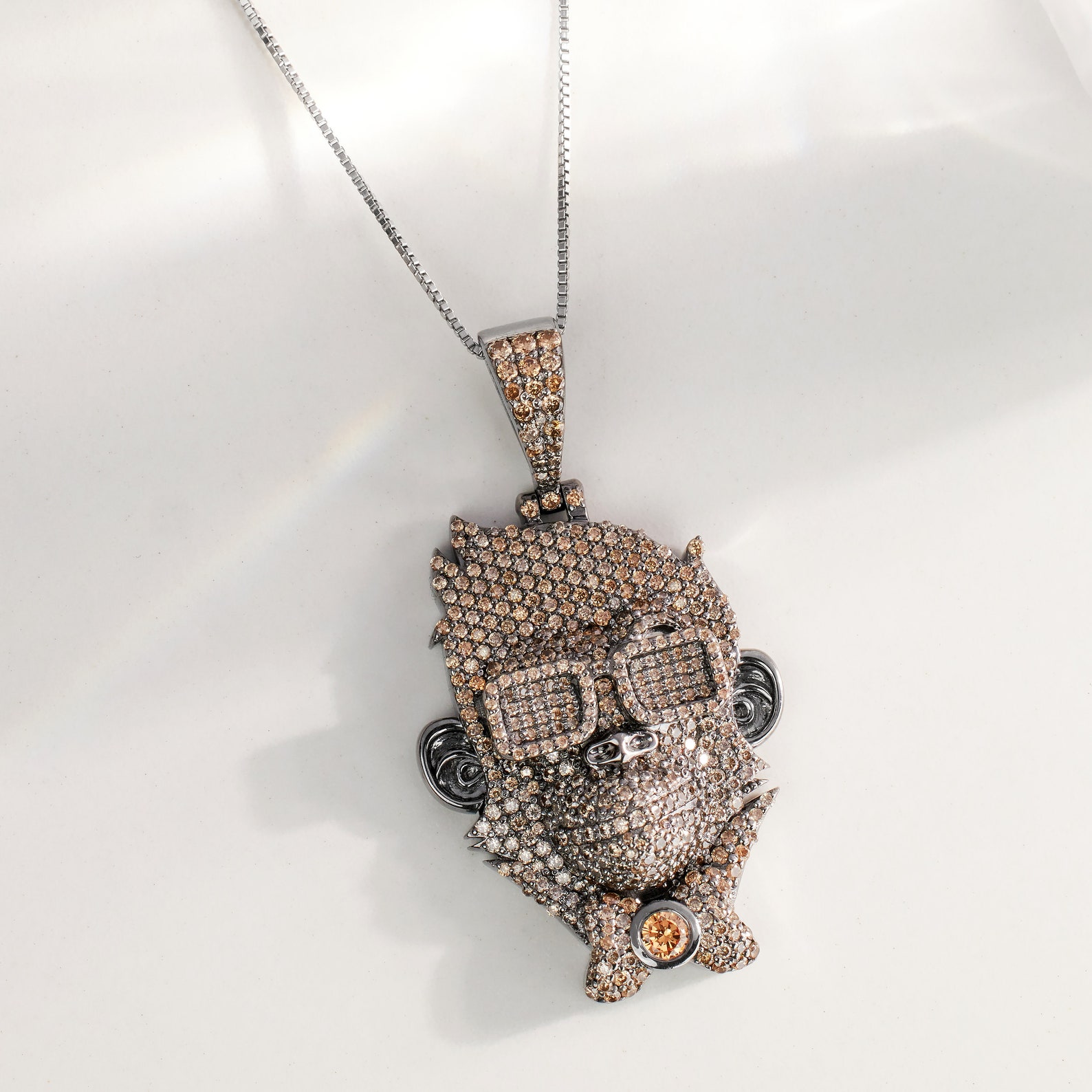 Iced Out Monkey Pendant Necklace Wearing Goggles Funky Monkey Hip Hop ...