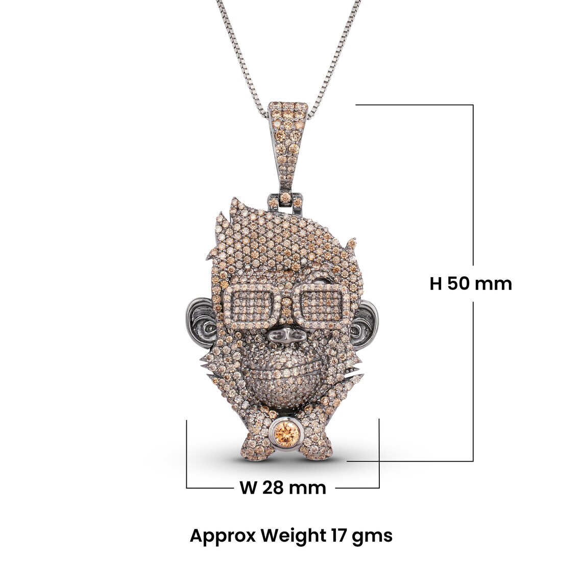 Iced Out Monkey Pendant Necklace Wearing Goggles Funky Monkey Hip Hop ...