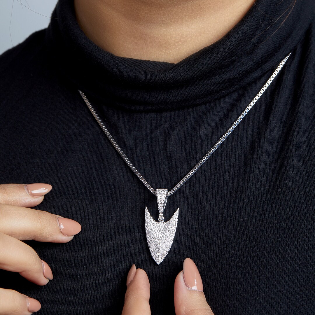 Iced Out Odin’s Gungnir Spearhead Necklace Viking Jewelry Sterling ...