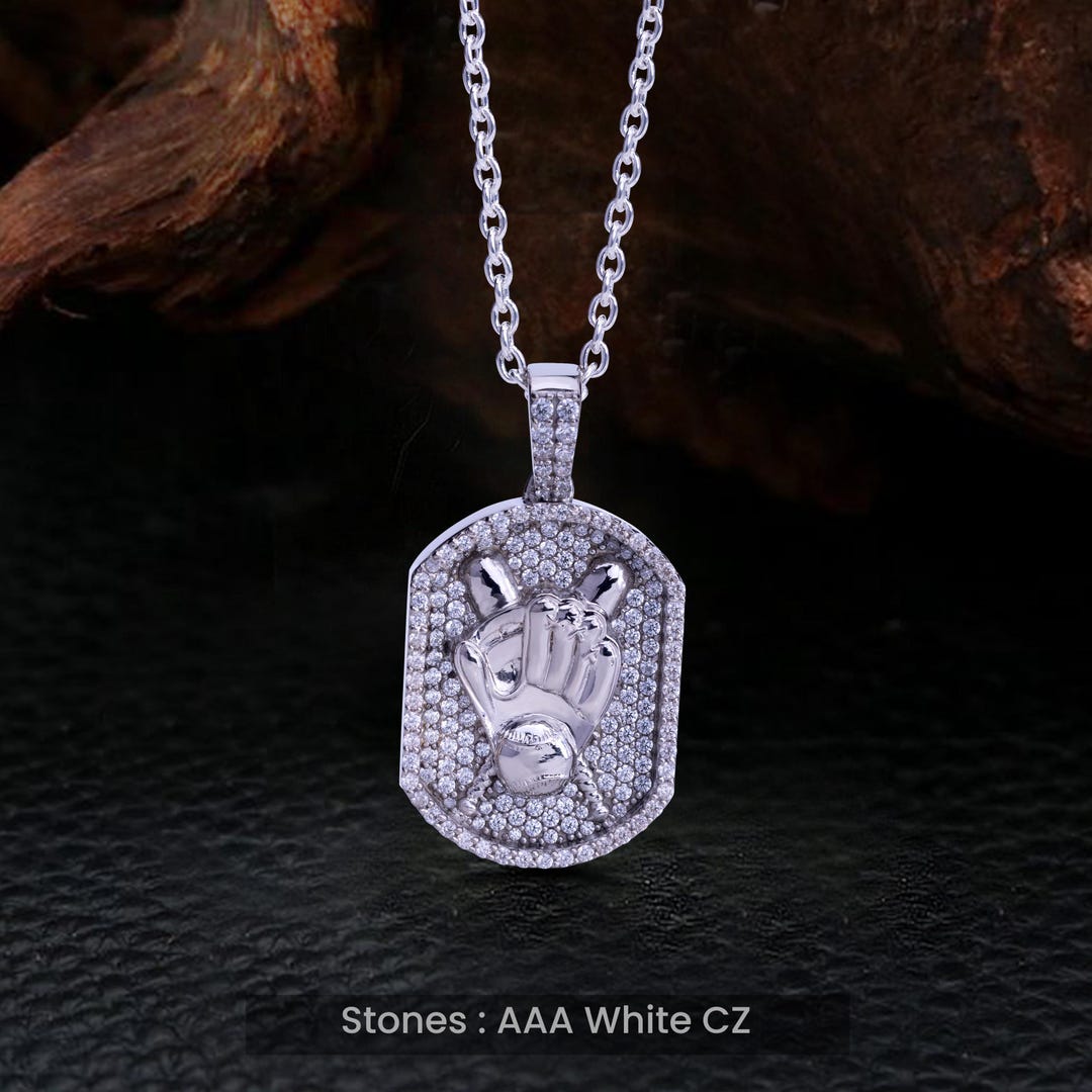 Baseball Set Necklace for Men Boys Iced Out Baseball Kit Pendant With ...