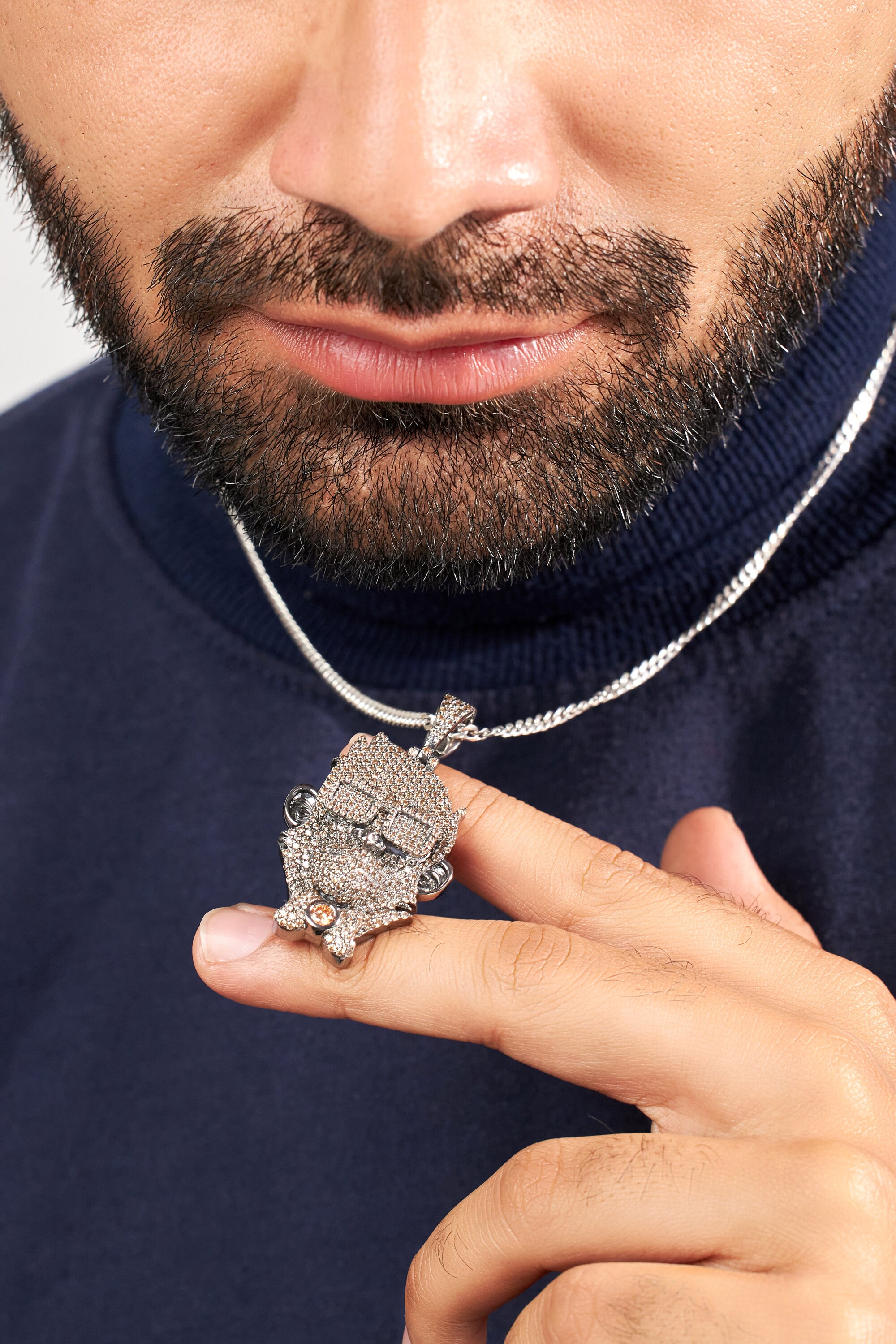 Iced Out Monkey Pendant Necklace Wearing Goggles Funky Monkey Hip Hop ...