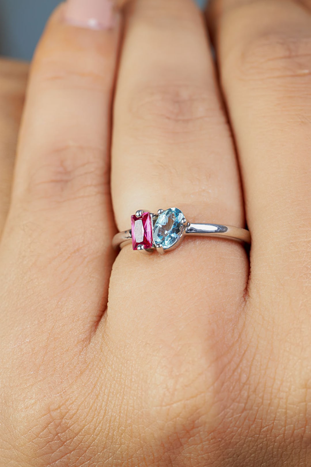 Toi Et Moi Rings, 2 Birthstones Toi Et Moi Engagement Ring for Women ...