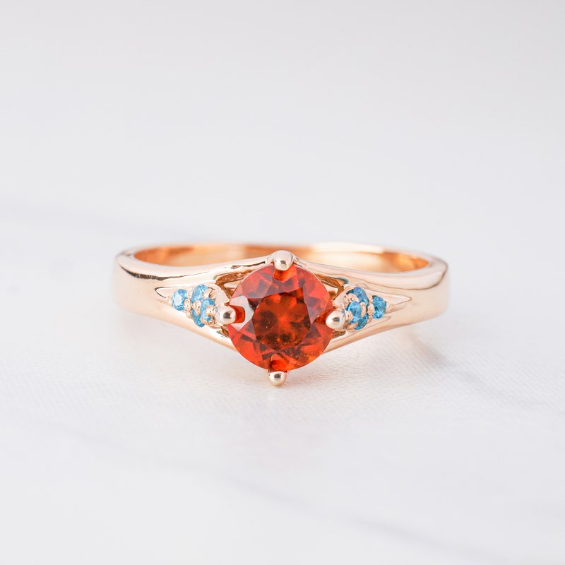 Orange Gemstone Ring - Etsy