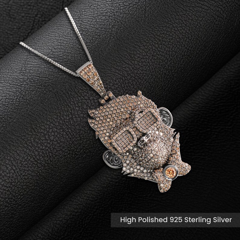 Iced Out Monkey Pendant Necklace Wearing Goggles Funky Monkey Hip Hop ...