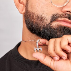 Iced Out Viking Axe Pendant Necklace Sterling Silver Hip Hop - Etsy